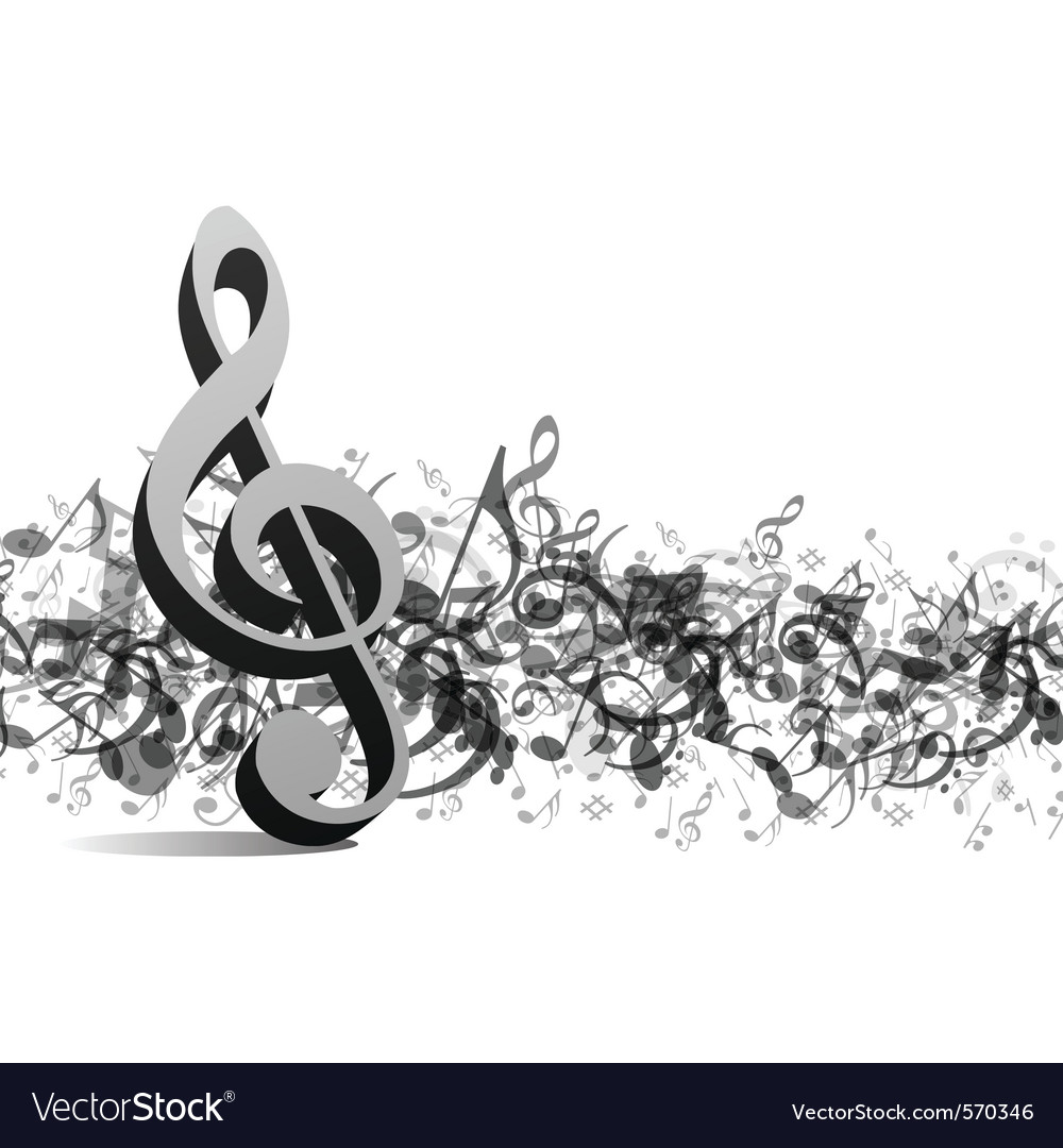 Treble notes background Royalty Free Vector Image