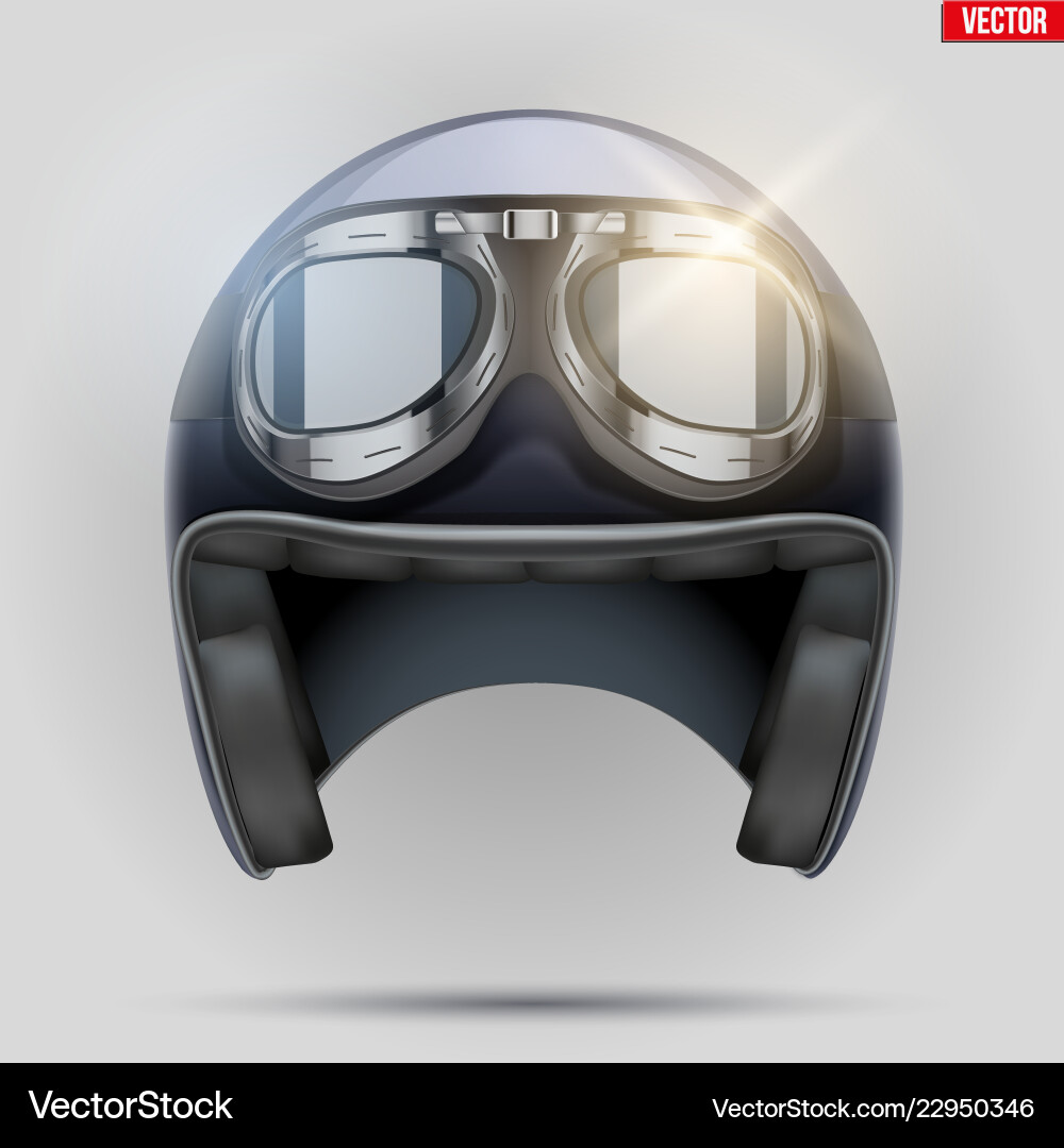Vintage motorcycle helmet with goggles Royalty Free Vector