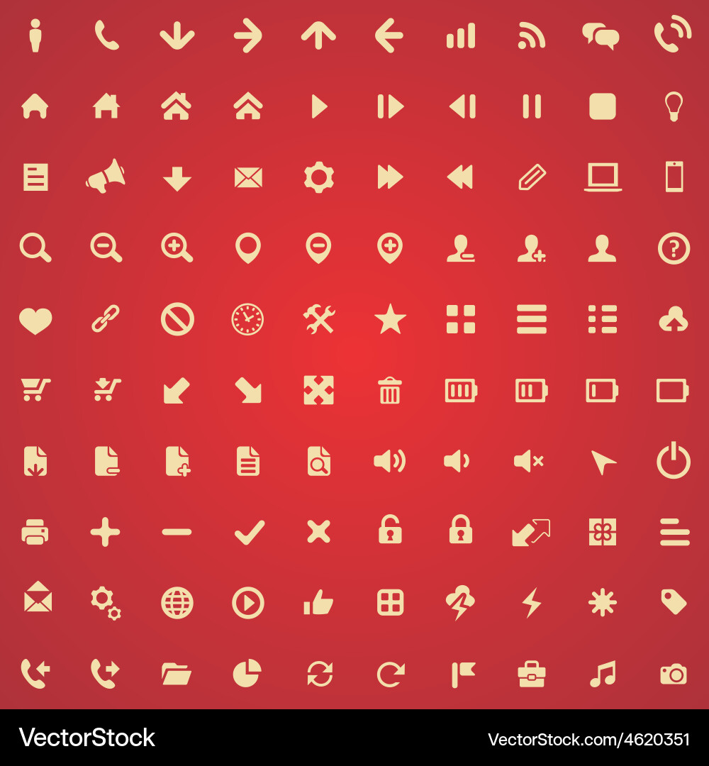 100 ui outline for web and mobile icons Royalty Free Vector