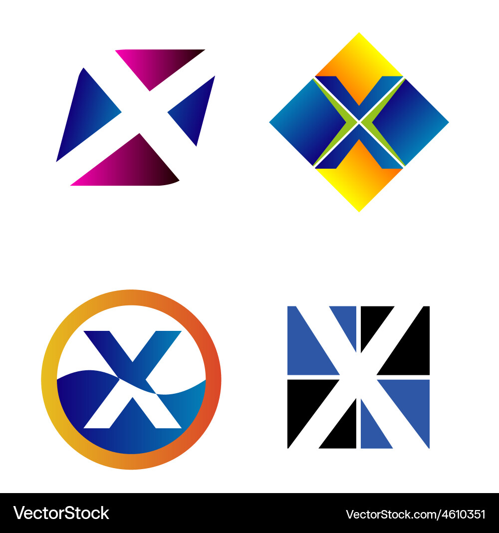 Alphabetical logo design concepts letter x Vector Image