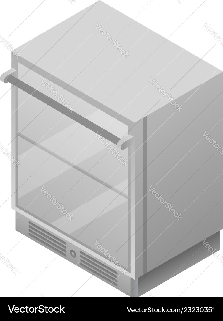 Commercial freezer icon isometric style Royalty Free Vector