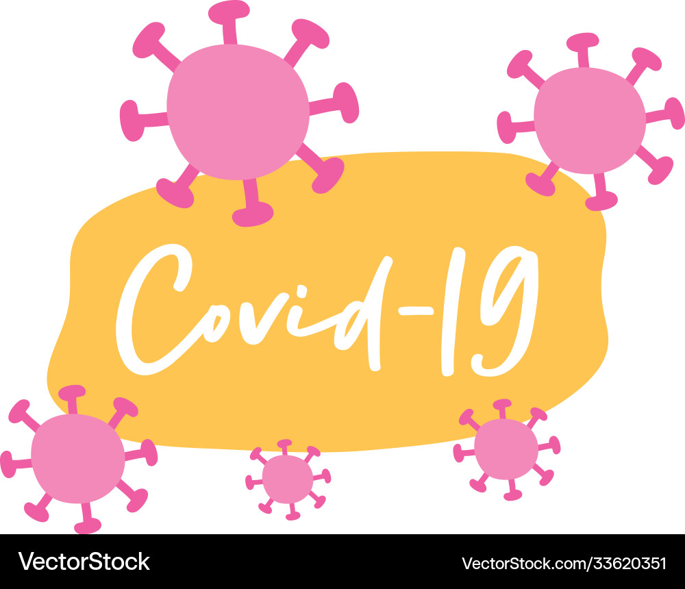 Covid19 campaing lettering with particles flat Vector Image