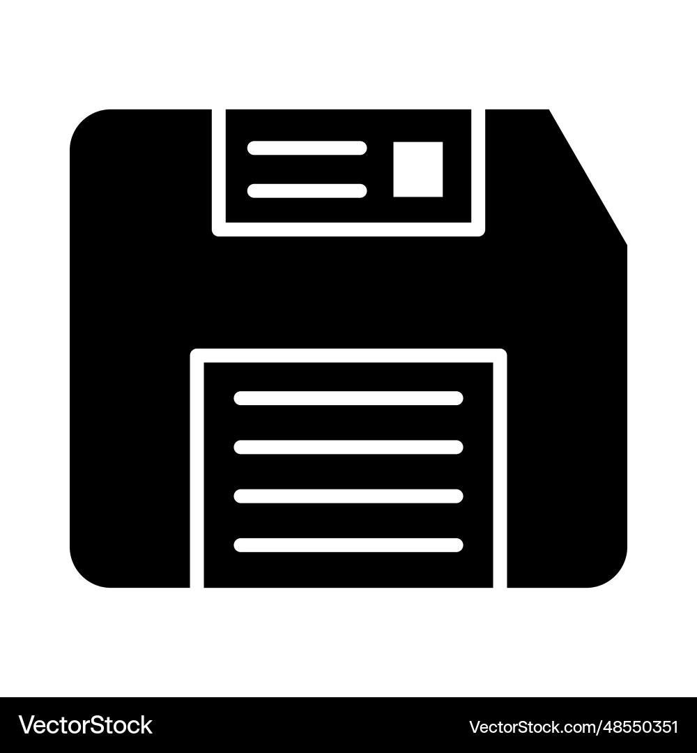 Diskette glyph icon for personal and commercial Vector Image