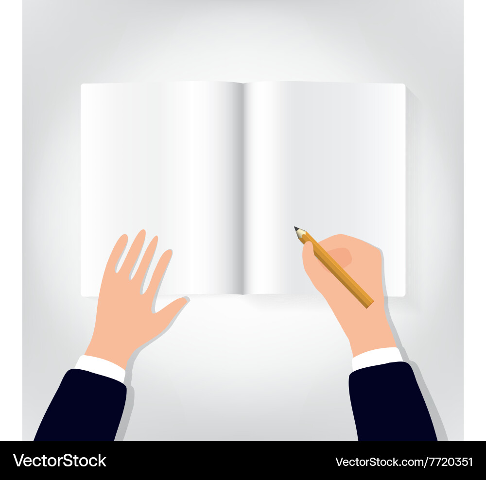 Image of human hands with pencil and eraser Vector Image