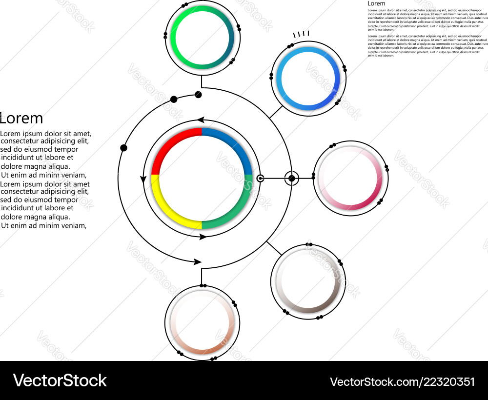 Infographic template circle design with arrows Vector Image