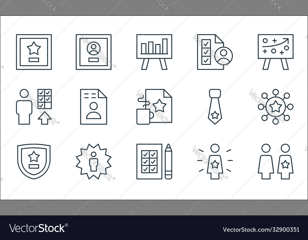 Leadership line icons linear set quality line set Vector Image