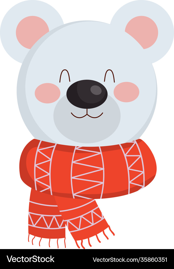 Merry christmas bear cartoon design Royalty Free Vector