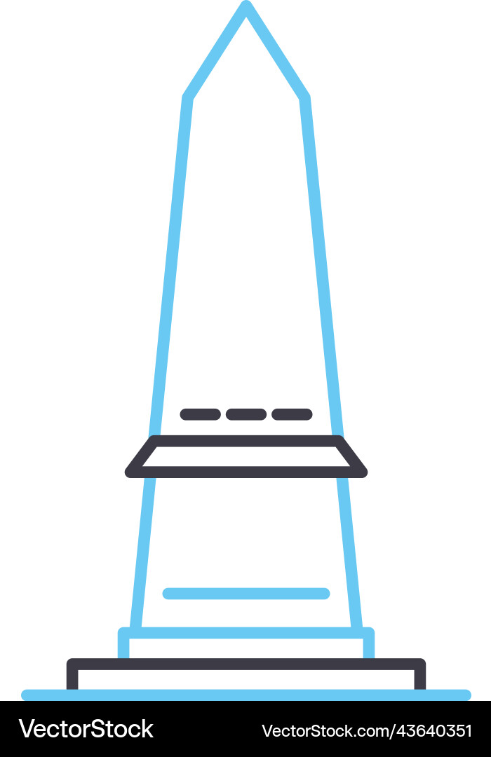Obelisk line icon outline symbol Royalty Free Vector Image