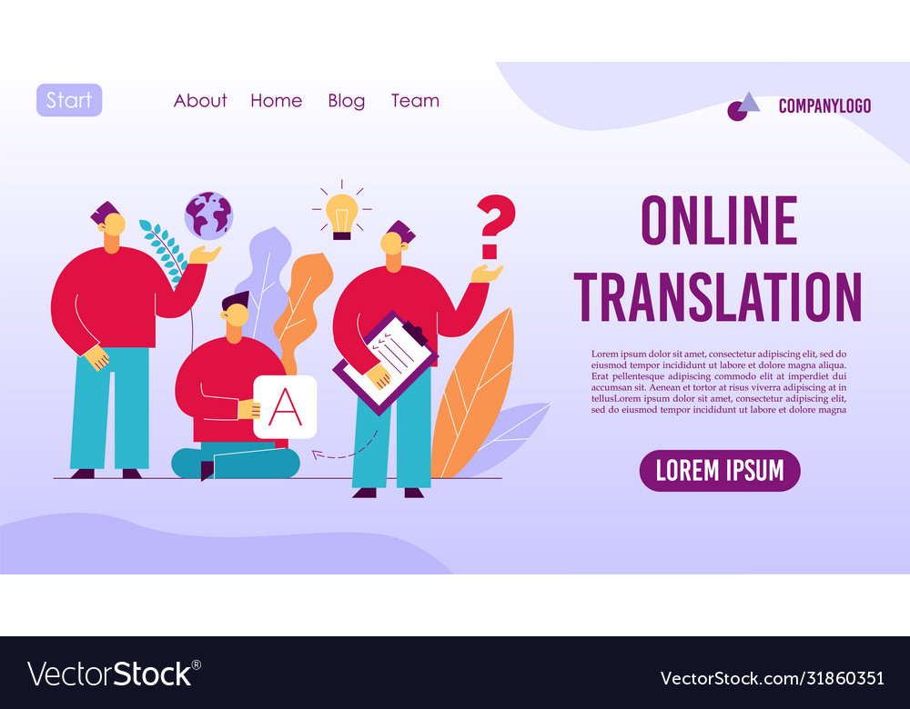 Online translation foreign language interpreter Vector Image