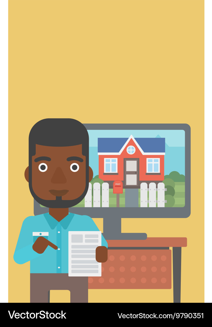 Real estate agent offering house Royalty Free Vector Image