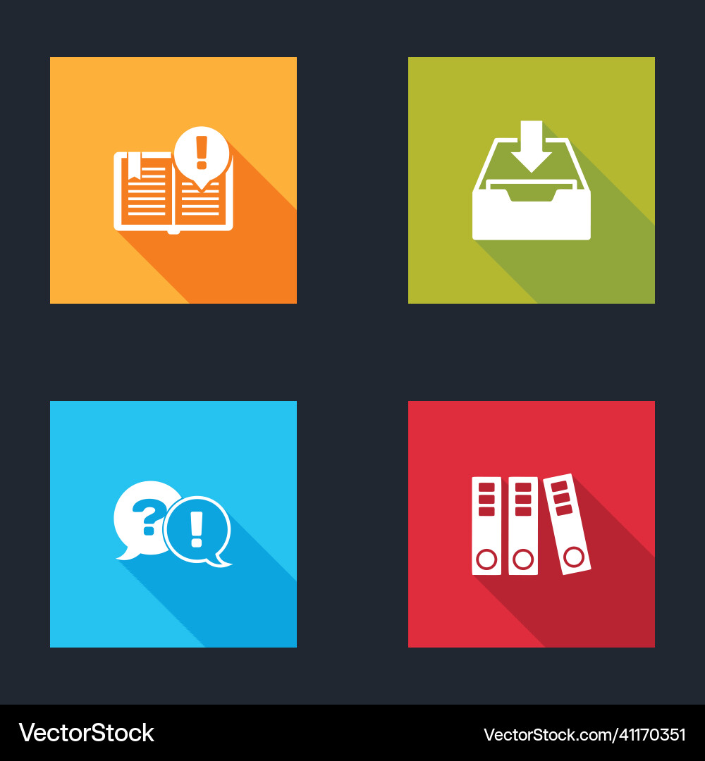 Set interesting facts download inbox question Vector Image