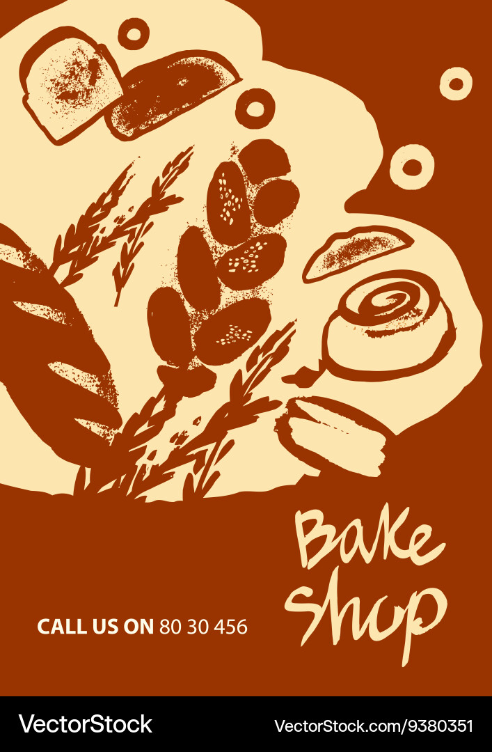 Set of bread for menu bake shop Royalty Free Vector Image
