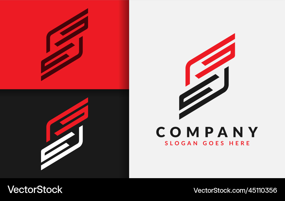 Abstract modern letter s logo design with stylish Vector Image