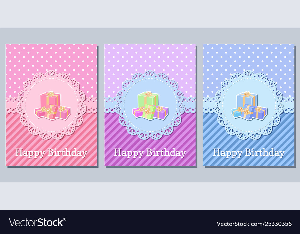 Birthday cards holiday templates Royalty Free Vector Image