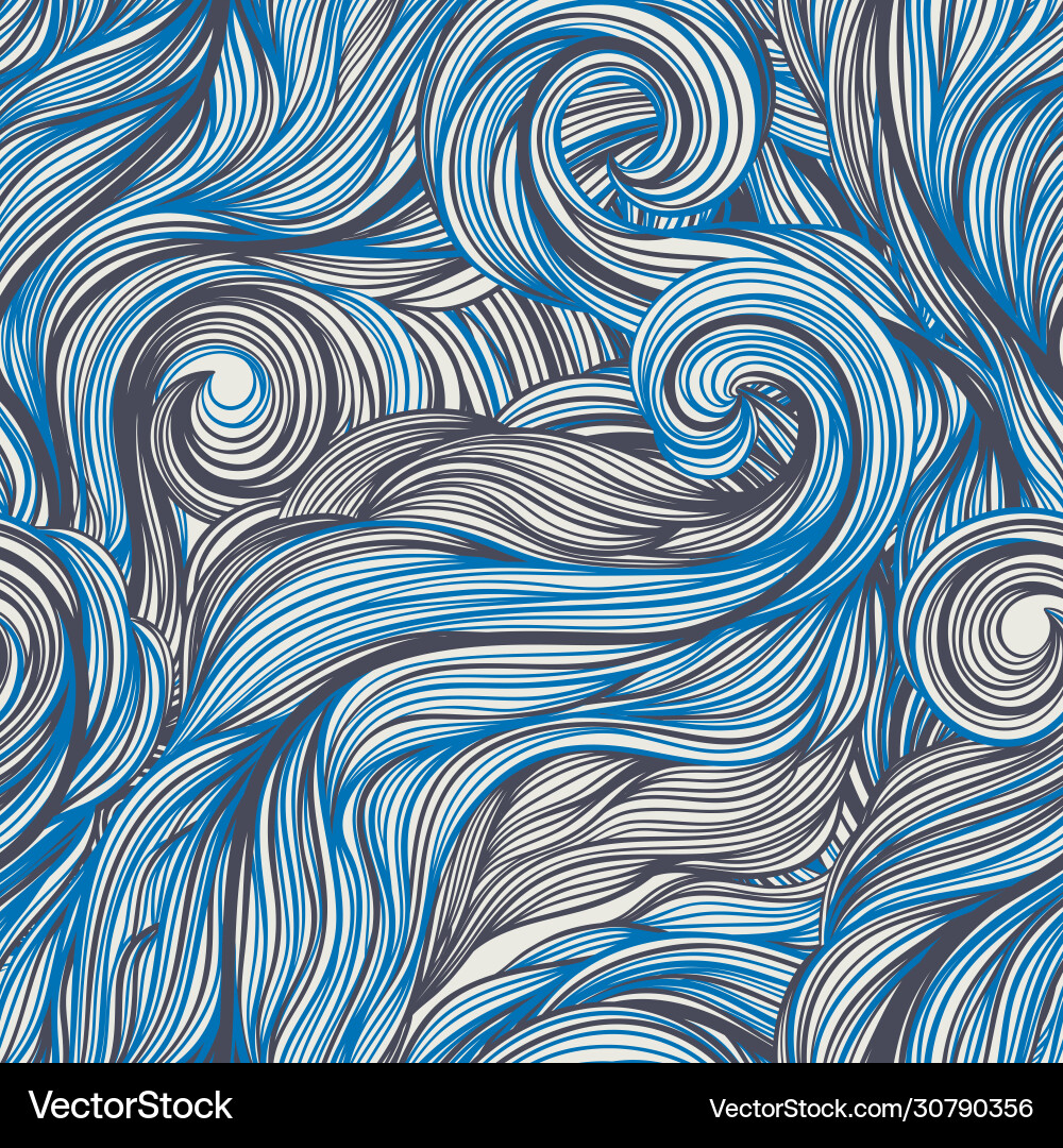 Blue and gray line swirls Royalty Free Vector Image