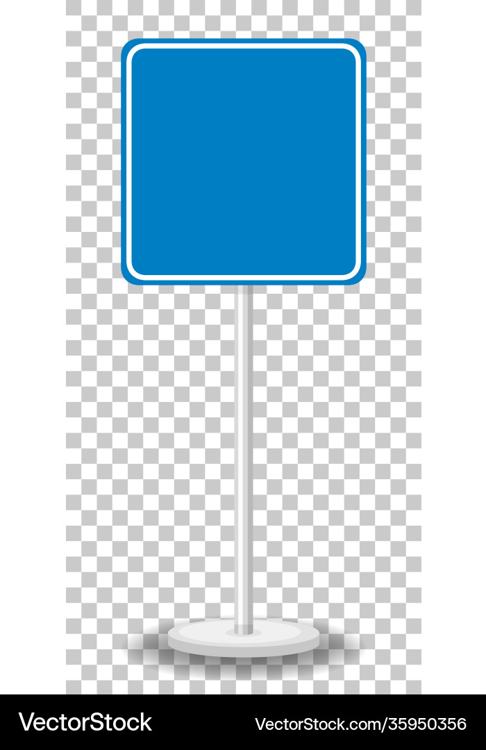 Blue traffic sign on transparent background Vector Image