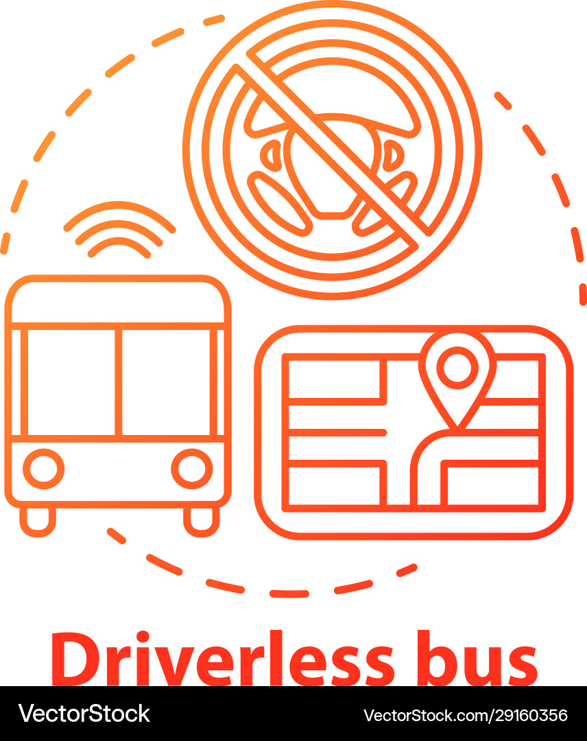 Driverless bus concept icon autopilot for city Vector Image