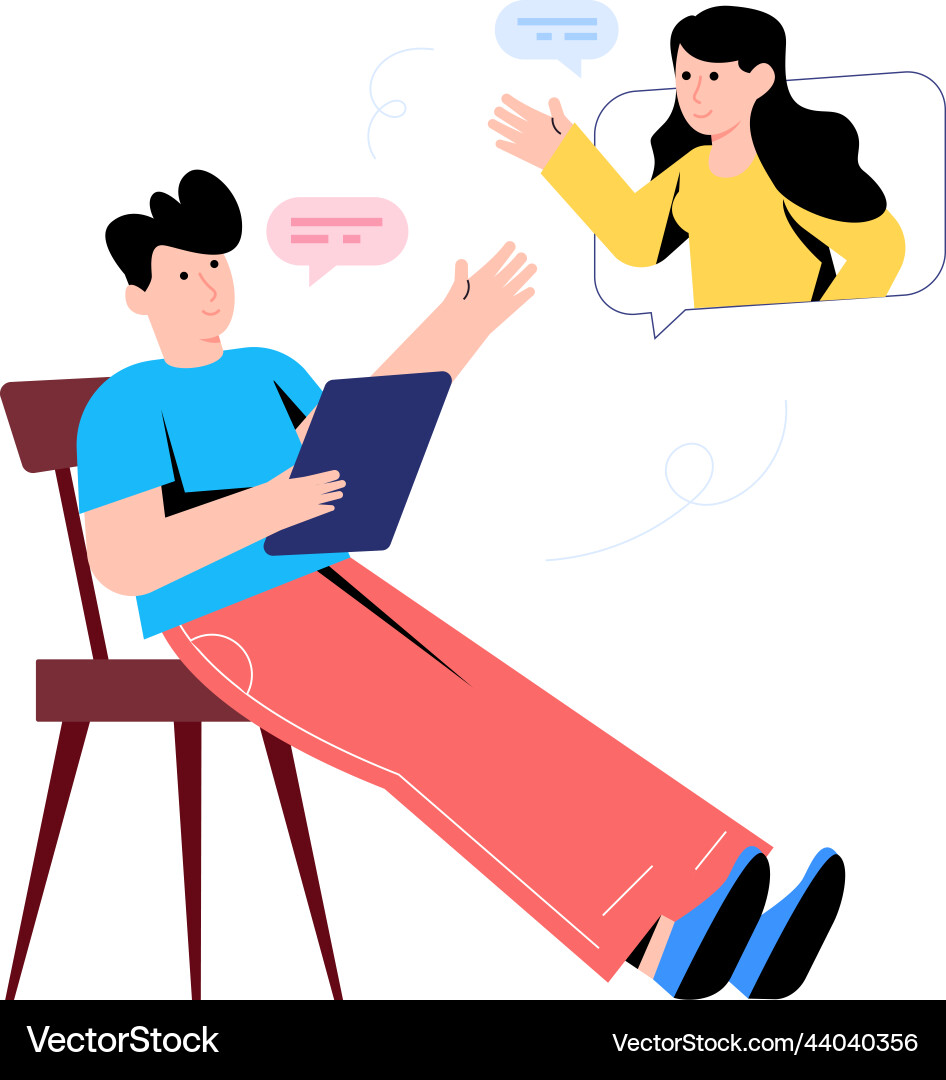 Easy to use flat of video call Royalty Free Vector Image