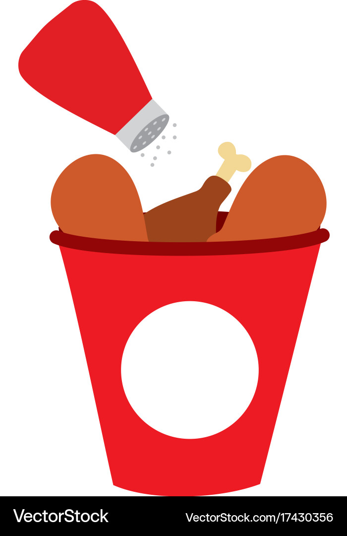 Fast food bucket roasted chicken menu Royalty Free Vector
