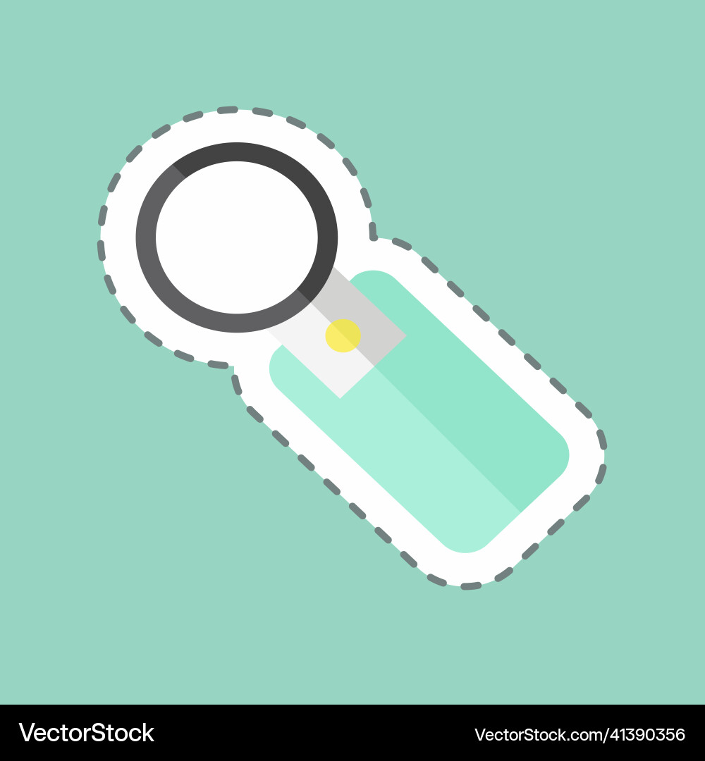 Key chain sticker in trendy line cut isolated Vector Image