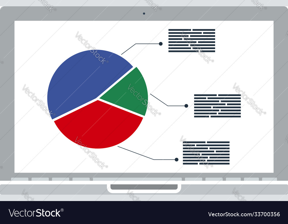 Laptop with analytics diagram icon Royalty Free Vector Image