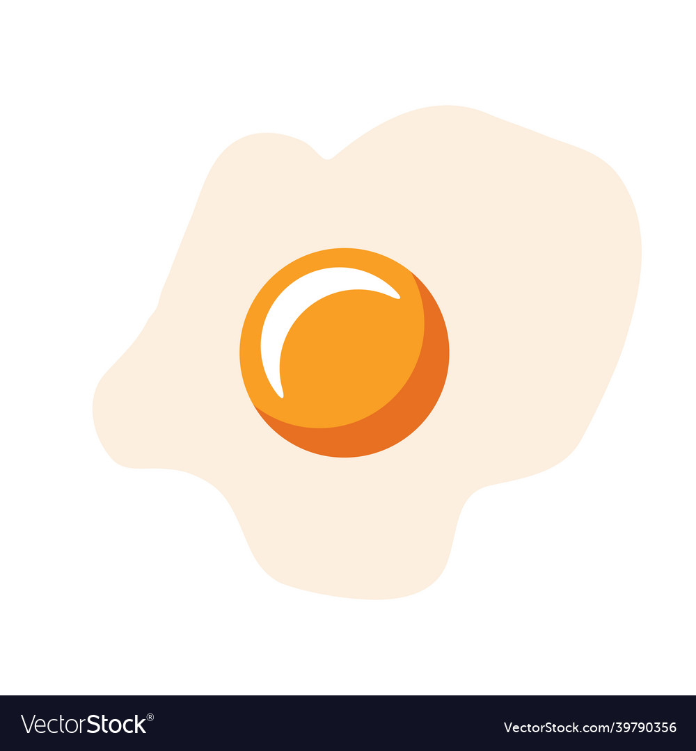 One fried egg icon omelet symbol breakfast sign Vector Image