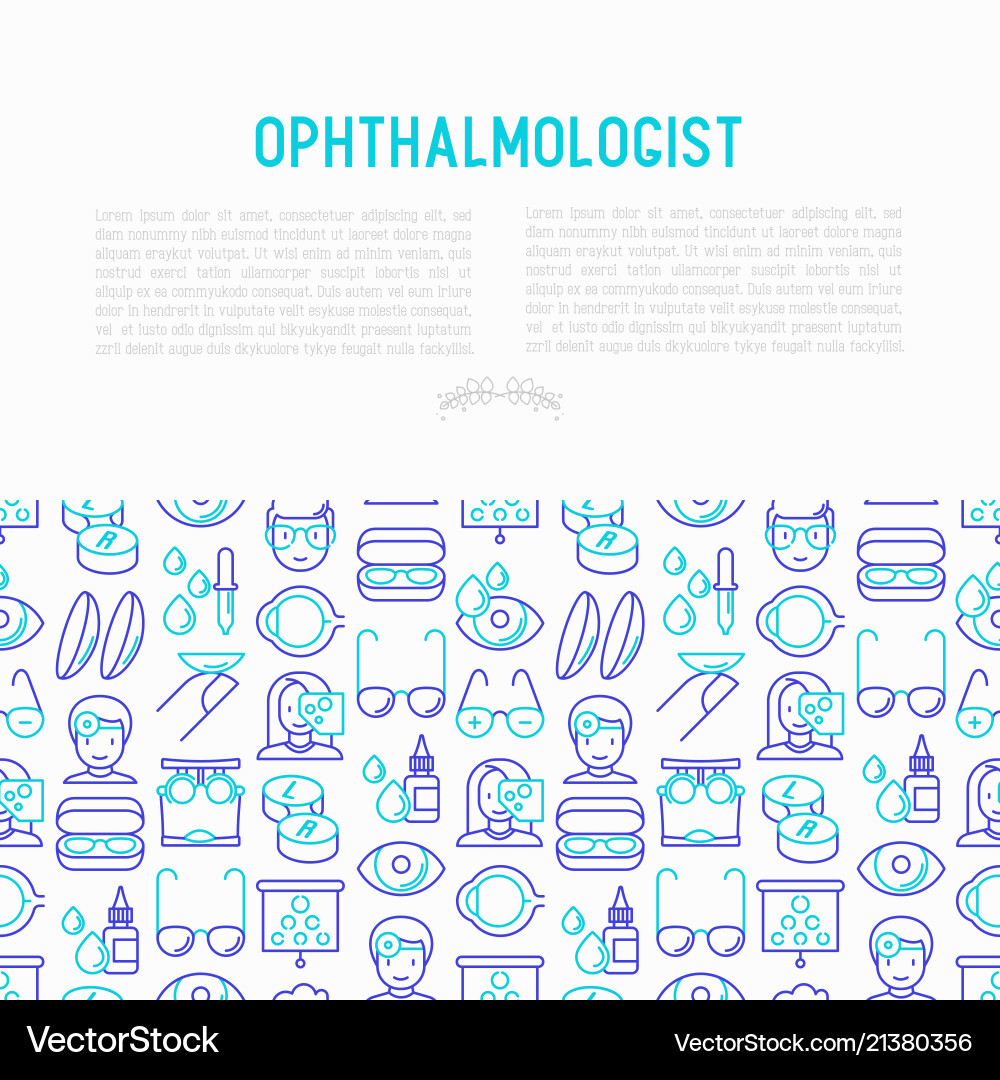 Ophthalmologist concept with thin line icons Vector Image