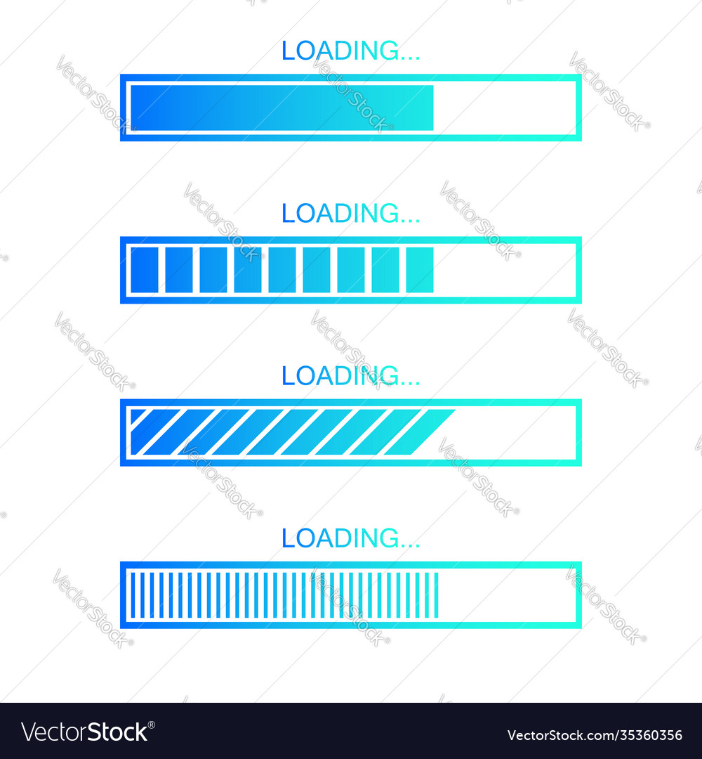 Progress loading bar set process indicator Vector Image