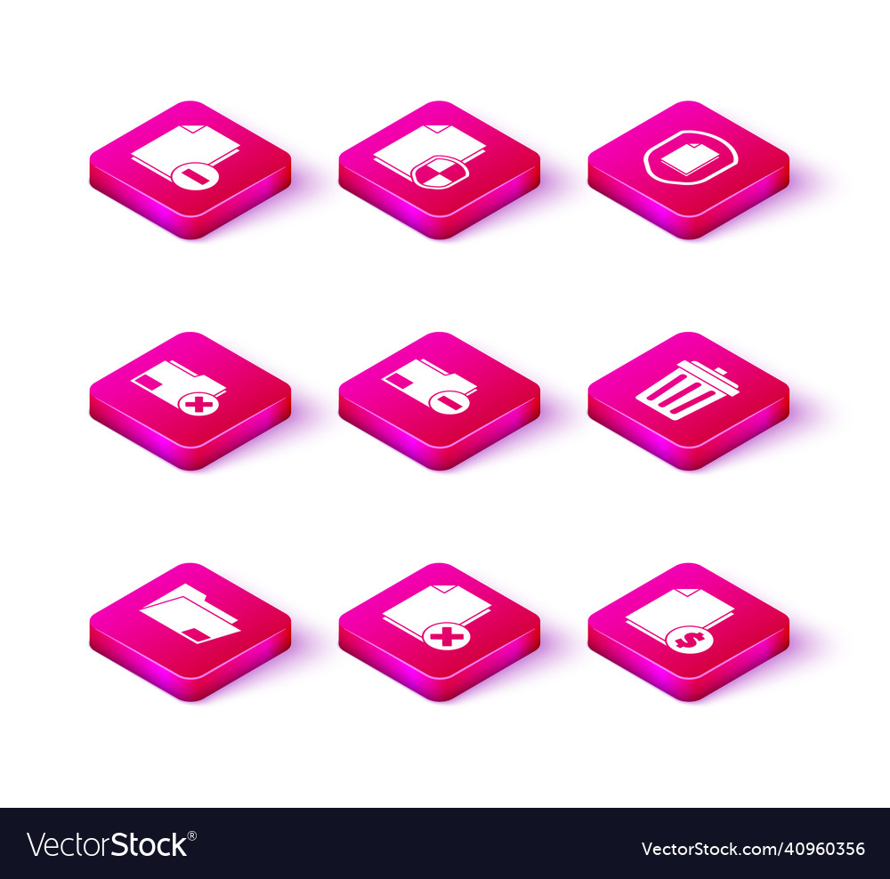 Set document folder delete file document Vector Image