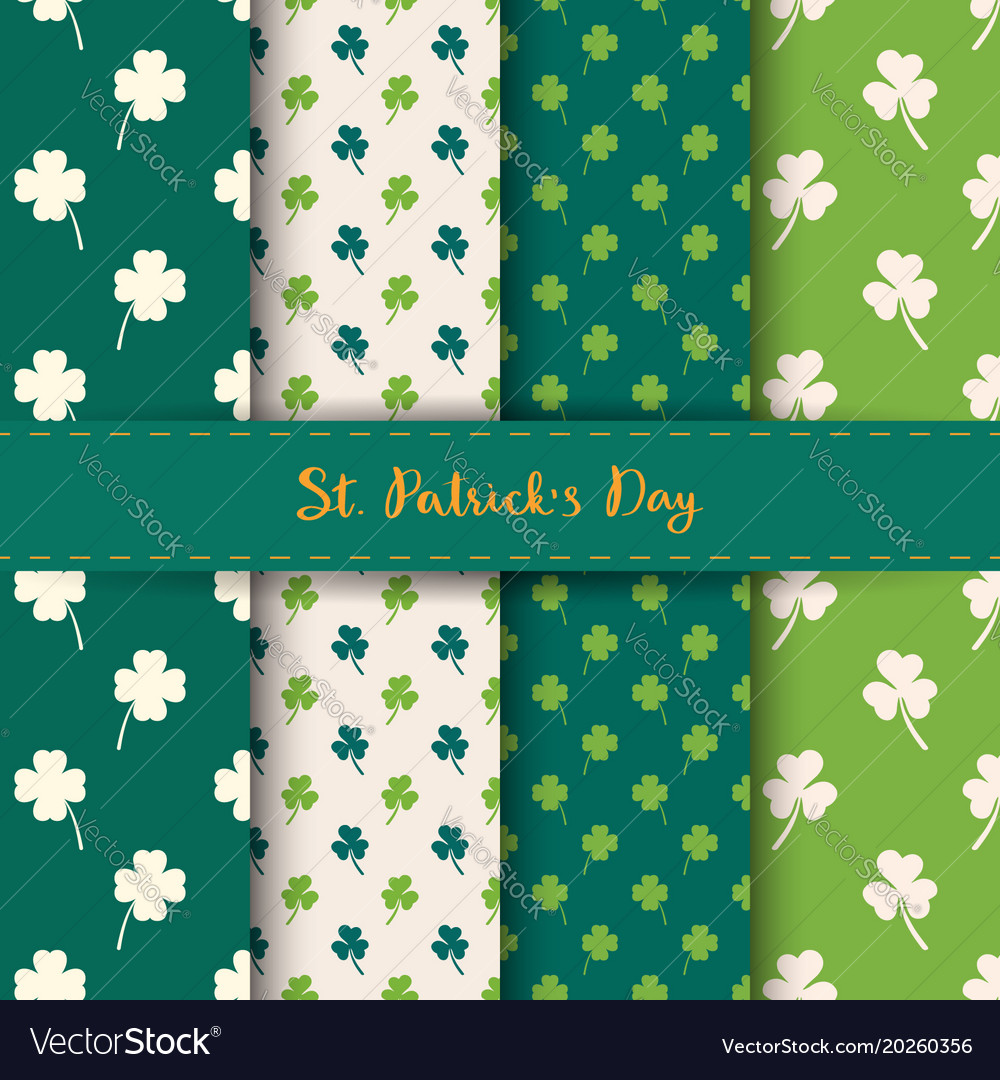 Set of st patricks day seamless patterns Vector Image