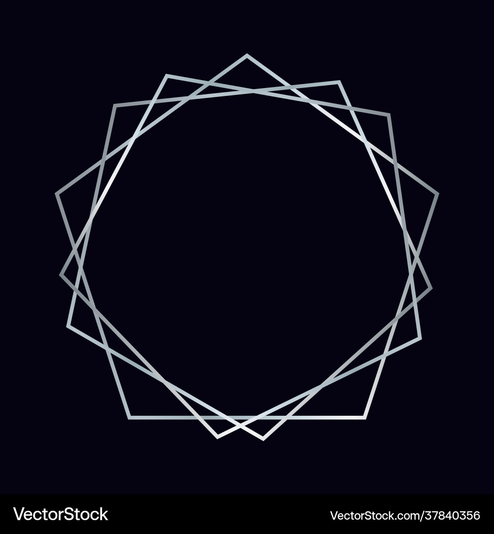Silver geometric polygonal frame Royalty Free Vector Image