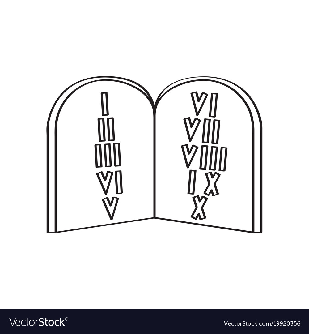 Stone with commandments Royalty Free Vector Image