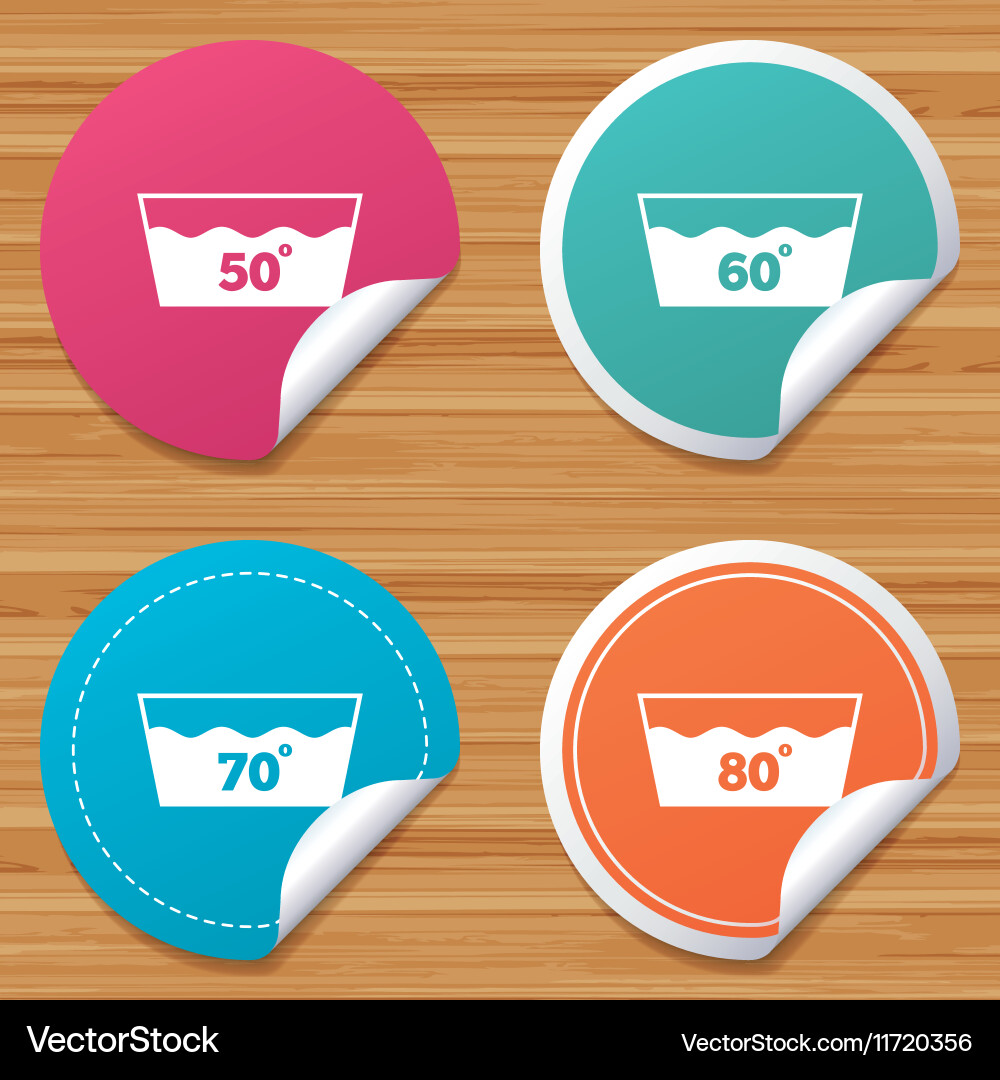 Wash icons machine washable at sixty degrees Vector Image