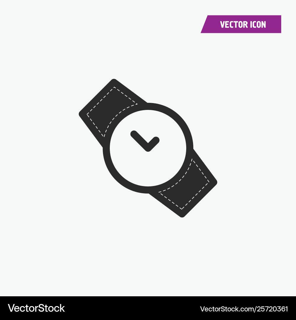 Black round cases quarts watch icon Royalty Free Vector
