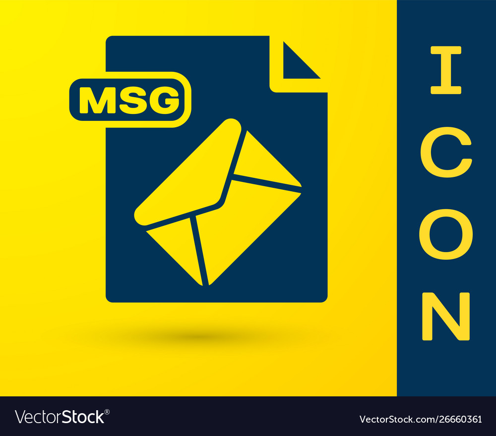 Blue msg file document download msg button icon Vector Image