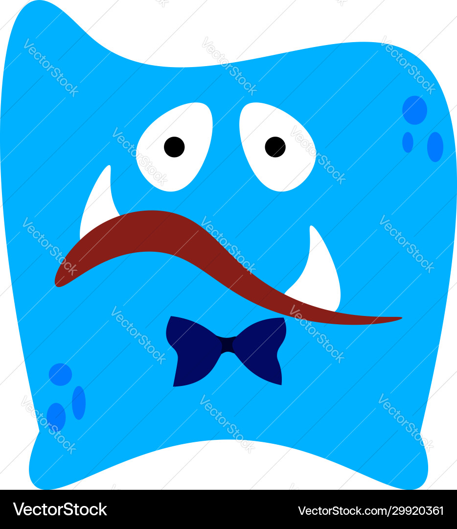 Cartoon flat disappointed monsters blue icon Vector Image