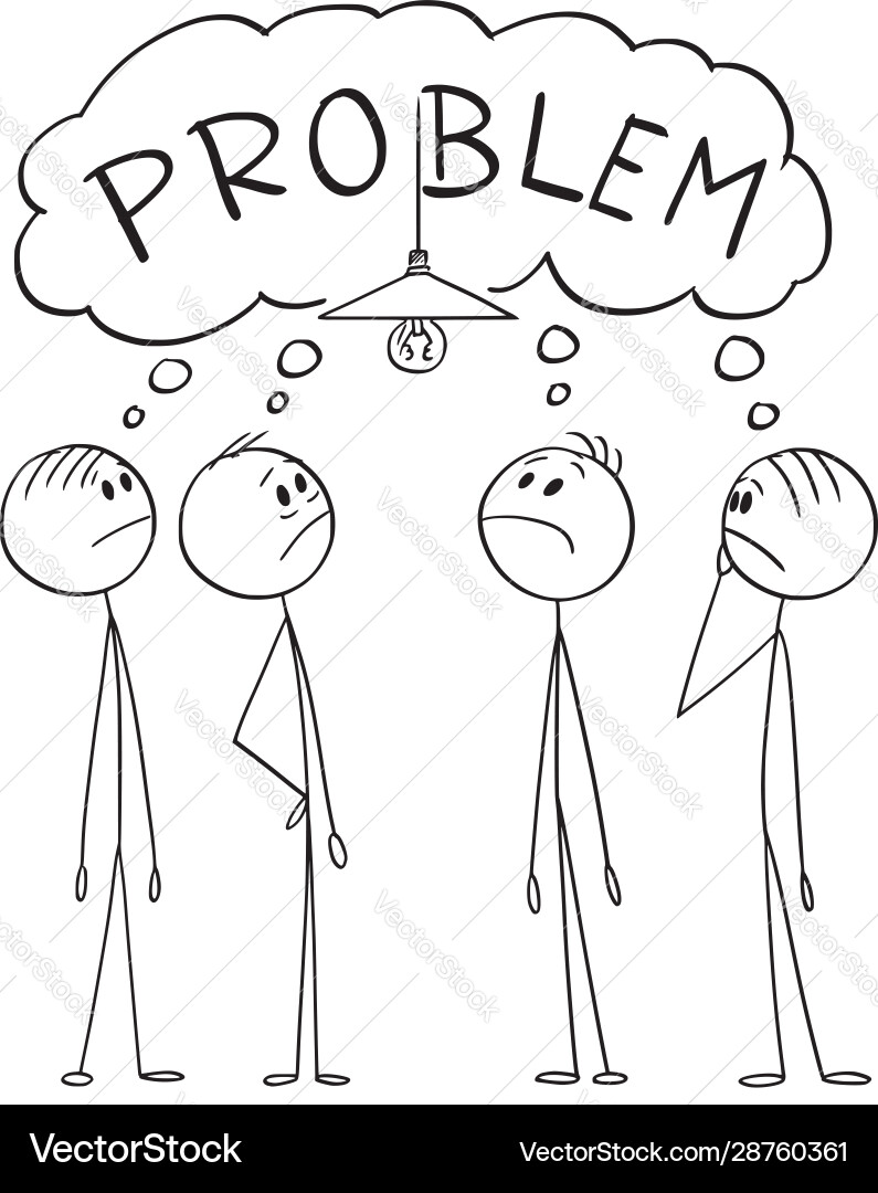 Cartoon group men or businessmen solving Vector Image