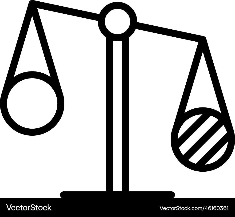 Finance scale icons with black outline style Vector Image