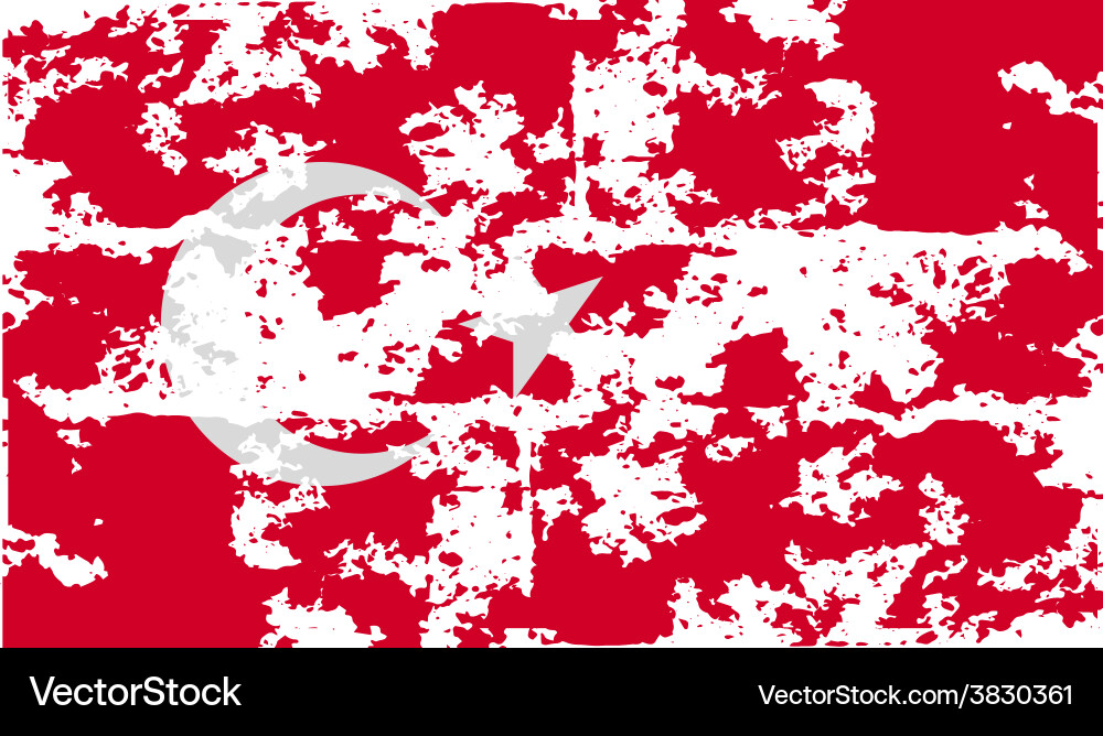 Flag of turkey with old texture Royalty Free Vector Image