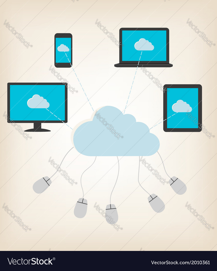 Flat design concept of cloud computing Royalty Free Vector