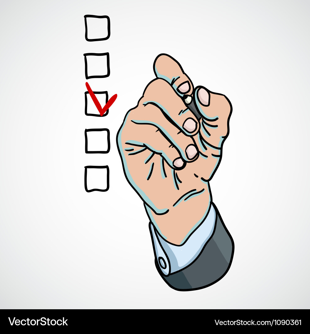 Hand choosing one of the options Royalty Free Vector Image