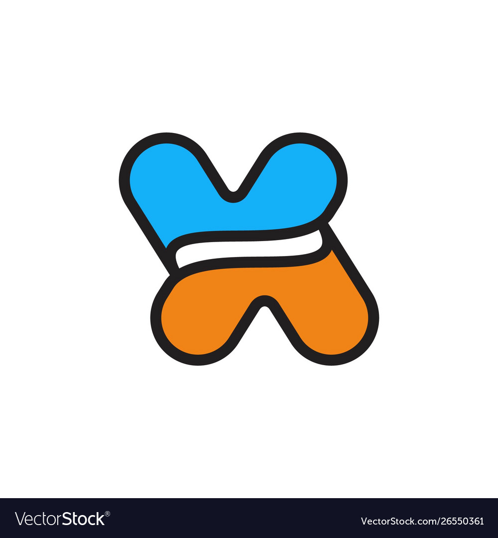 Initial x logo template Royalty Free Vector Image