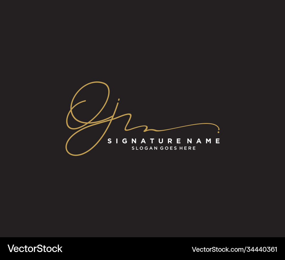 Letter oj signature logo template Royalty Free Vector Image