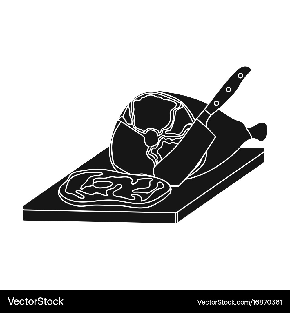 Meat single icon in black stylemeat Royalty Free Vector