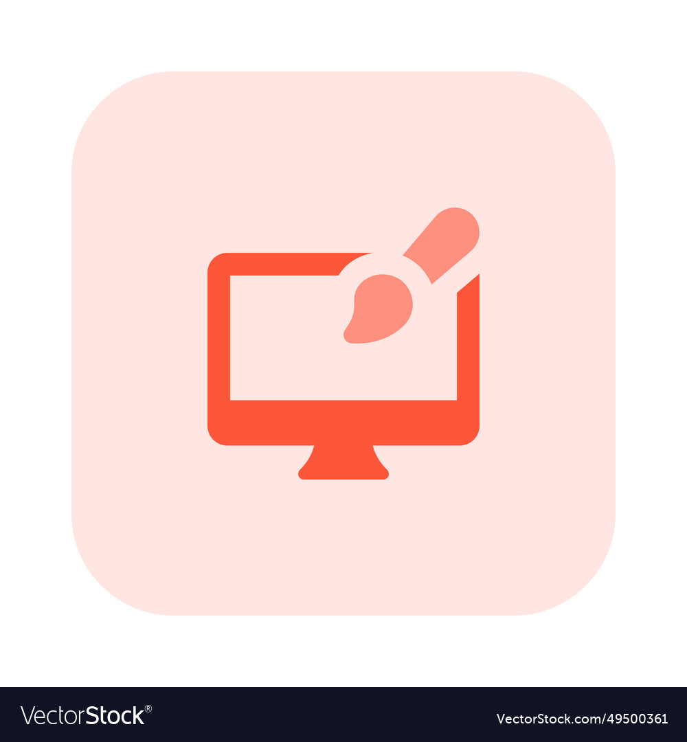 Producing digital artwork using desktop computer Vector Image