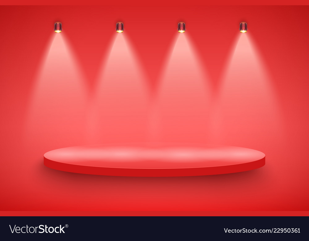Red presentation platform Royalty Free Vector Image