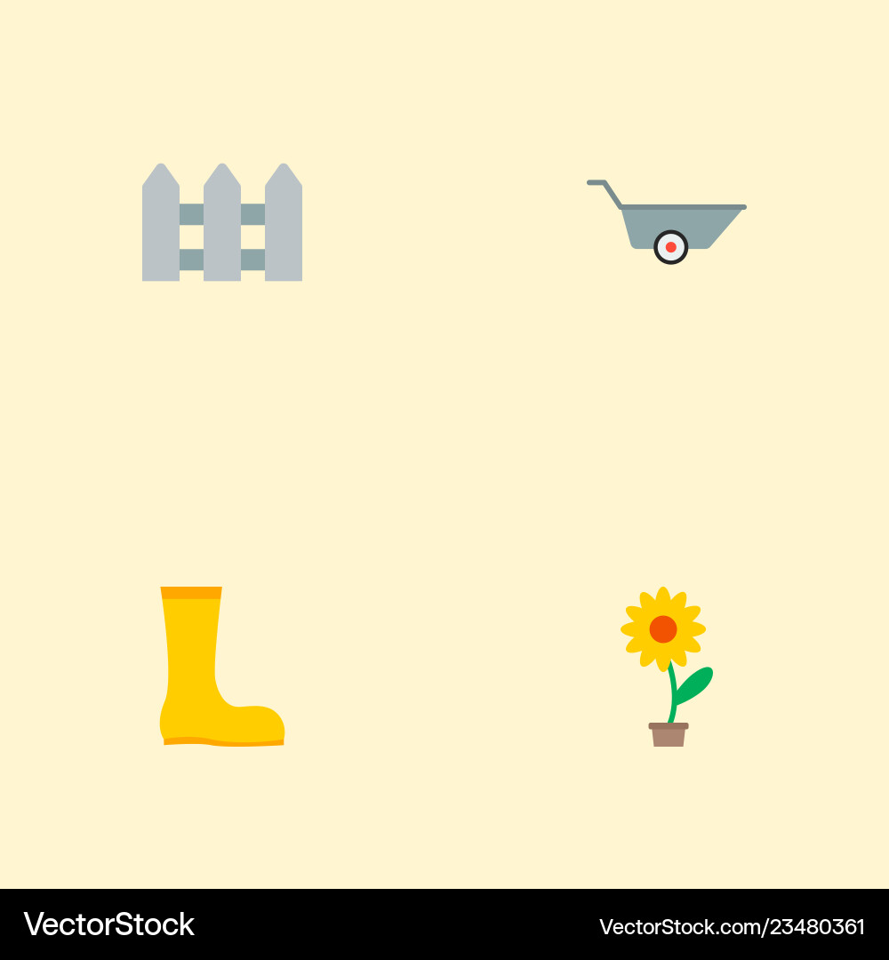 Set horticulture icons flat style symbols Vector Image