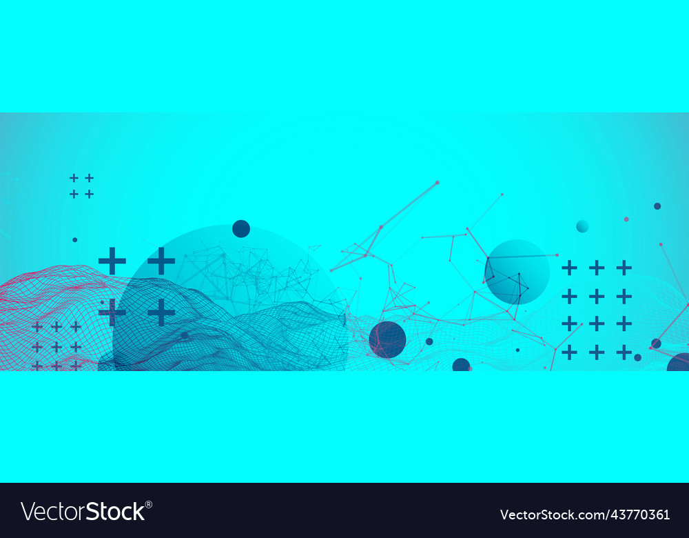 Wireframe background with plexus effect Royalty Free Vector