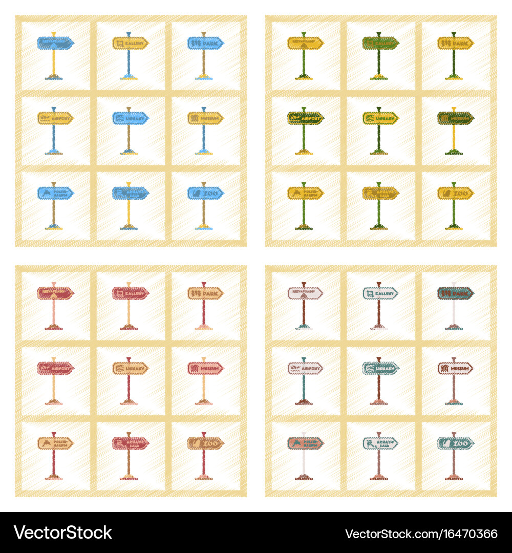 Assembly flat shading style icons sign aquatic Vector Image