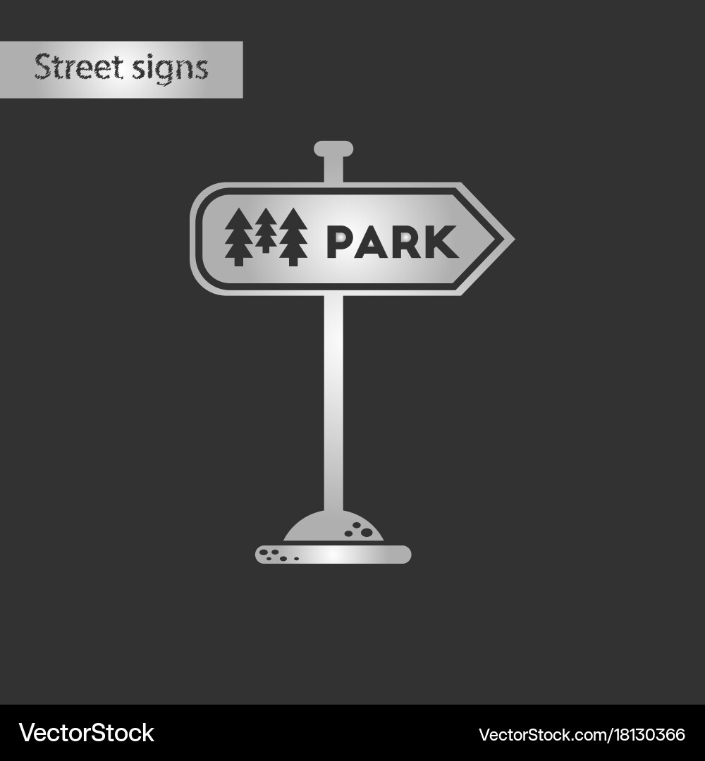 Black and white style icon park sign Royalty Free Vector